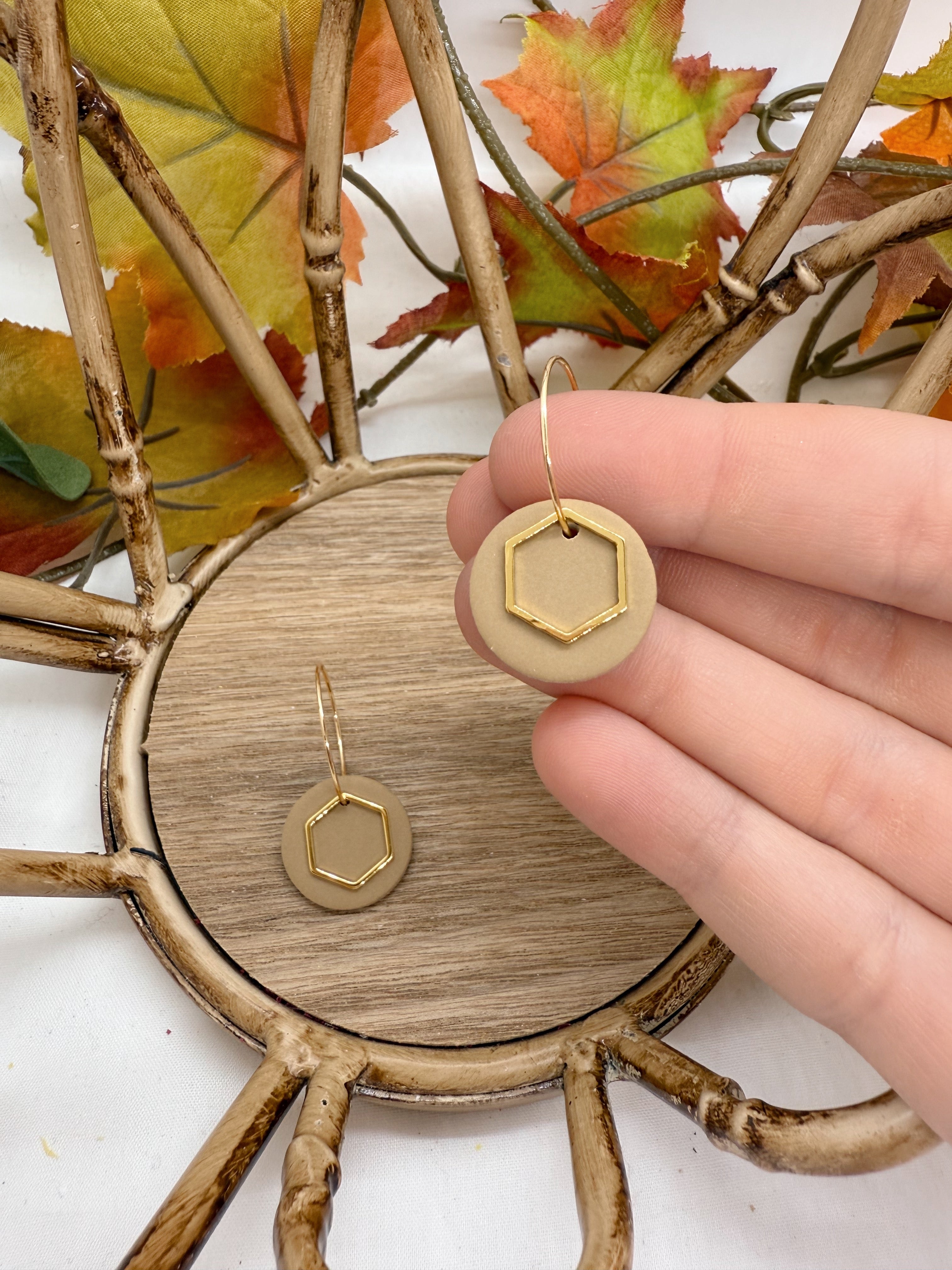 Neutral Hexagon Hoops – Made With Love, Lauren