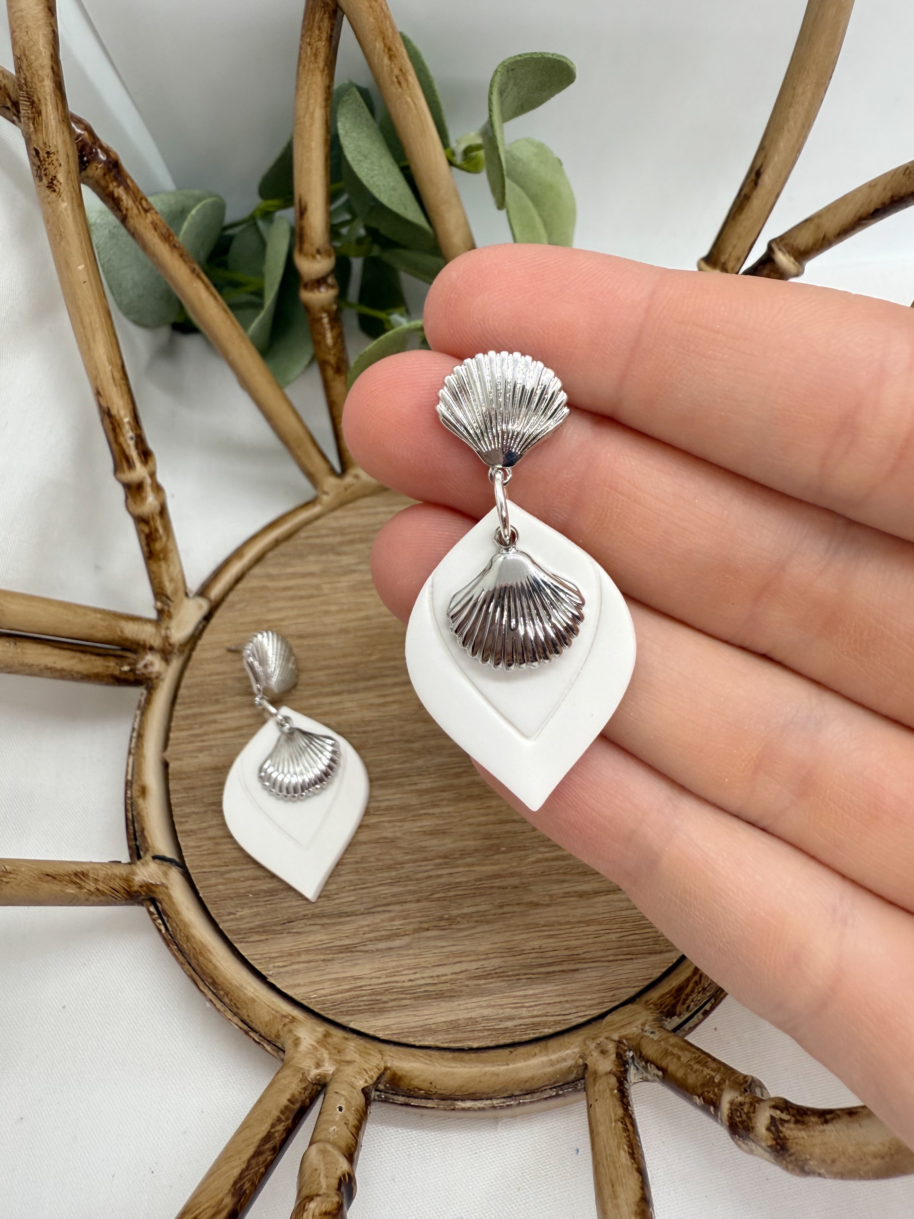 Silver Shells Dangle – Made With Love, Lauren